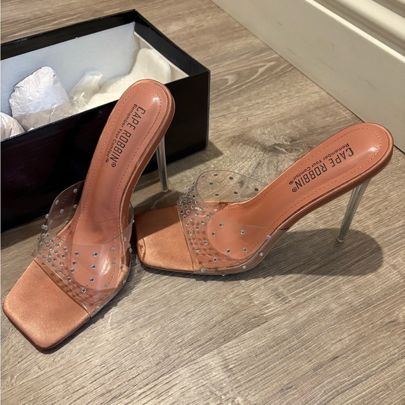 Cape Robbin | Shoes | Cape Robbin Clear And Tan Rhinestone Heels | Poshmark